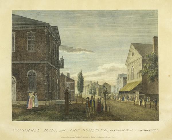 Congress Hall and New Theatre, in Chestnut Street Philadelphia [graphic ...