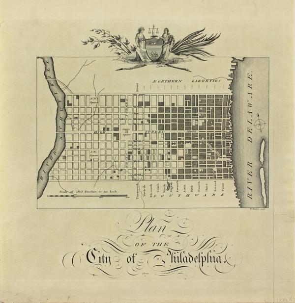 Plan of the City of Philadelphia 1800 [graphic] / W. Barker. | Library ...