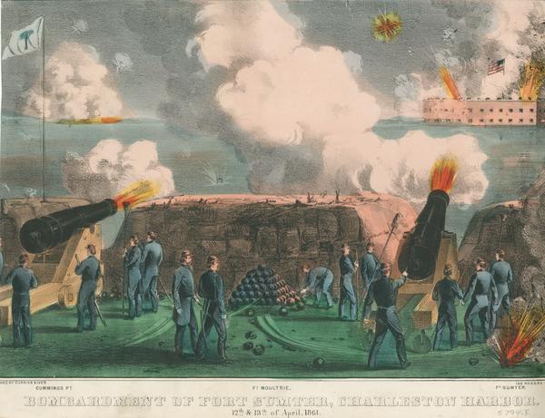 Bombardment of Fort Sumter, Charleston Harbor. 12th & 13th of April ...