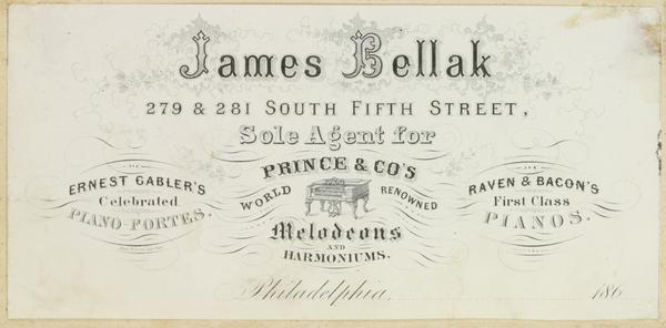 James Bellak, 279 & 281 South Fifth Street, sole agent for Ernest ...