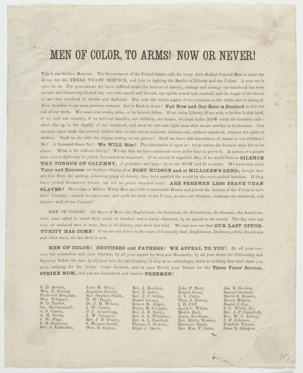 Men of color, to arms! Now or never! | Library Company of Philadelphia ...