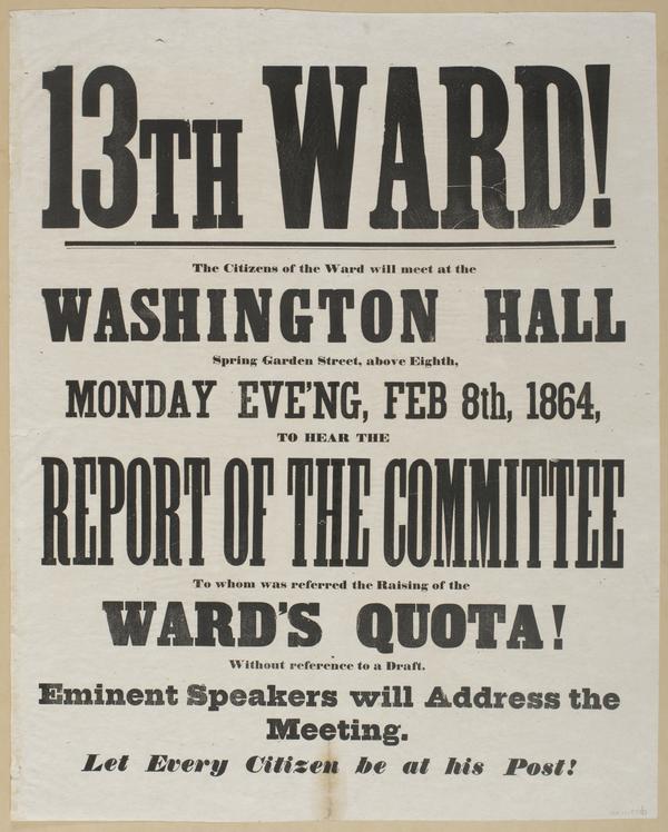 13th Ward! : The citizens of the ward will meet at the Washington Hall ...