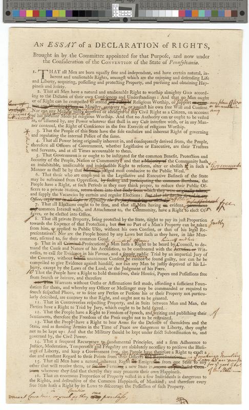 An essay of a declaration of rights, : brought in by the committee ...