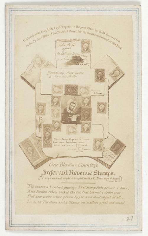 Our bleeding country's infernal revenue stamps. [graphic] / ["I say ...