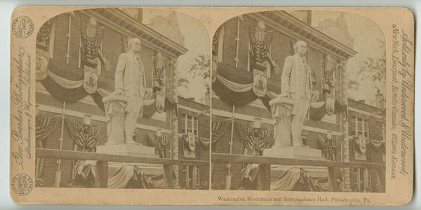 Washington Monument and Independence Hall, Philadelphia, Pa. [graphic] / Geo. Barker ...