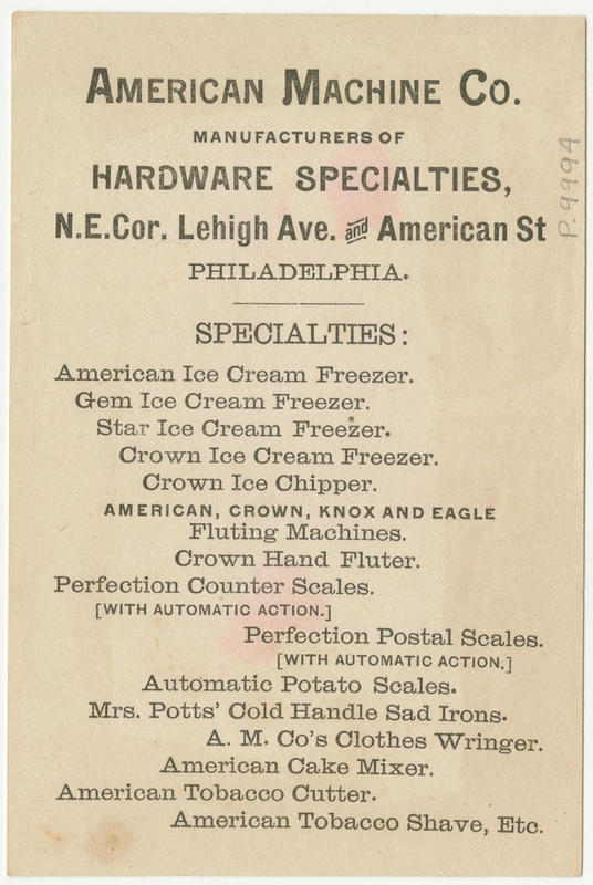 American Machine Co. manufacturers of hardware specialties, N.E. cor ...