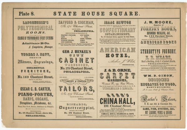 [Plate 8 and advertisements from Rae's Philadelphia pictorial directory ...