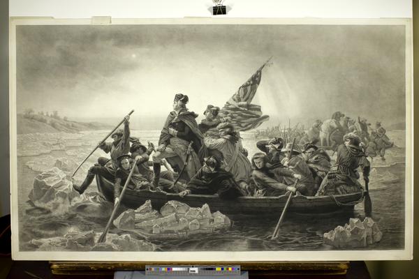 [George Washington crossing the Delaware] [graphic] / Painted by E ...