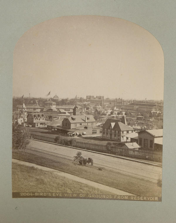 Bird's-eye view of grounds from resevoir. | Library Company of ...