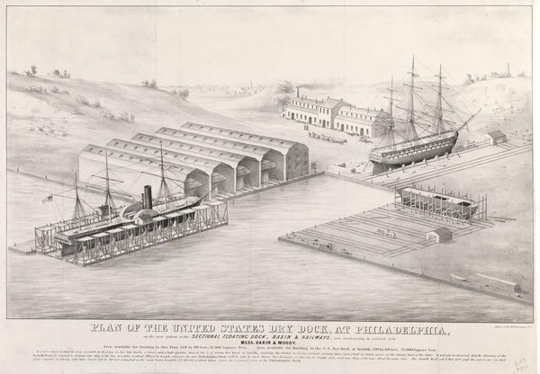 Plan of the United States dry dock, at Philadelphia, on the new system ...