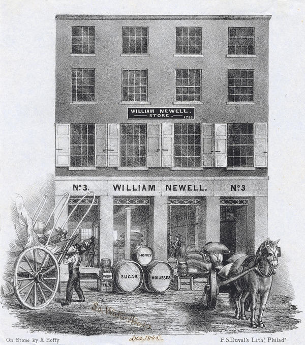 [William Newell. Store. No. 3 So. Water Street, Philadelphia] [graphic] / On stone by A. Hoffy ...