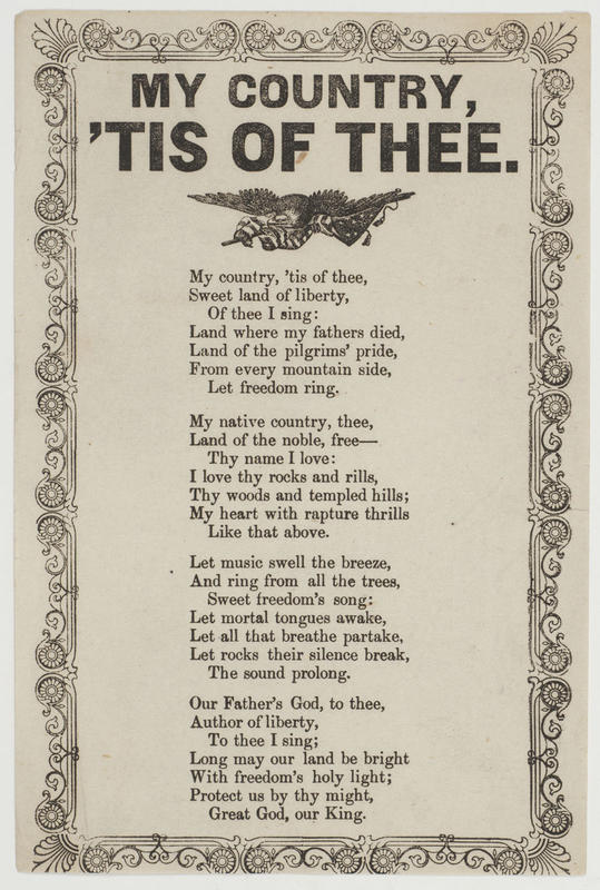 [AMERICA] MY COUNTRY 'TIS OF THEE. | Library Company of Philadelphia ...