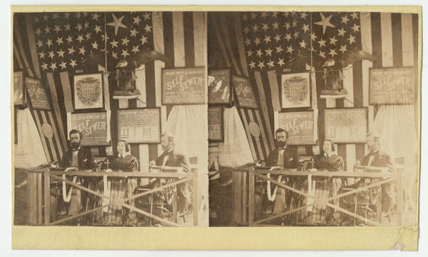 [Dr. Barnum's Self Sewer display, Great Central Fair, Philadelphia ...